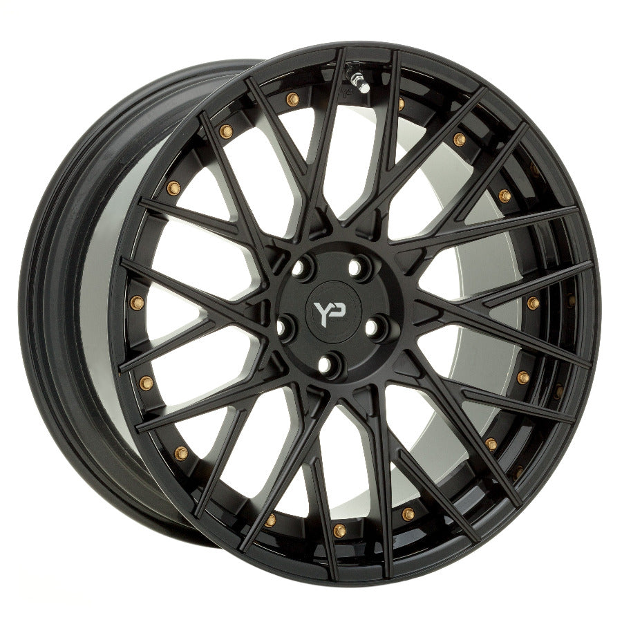 YIDO PERFORMANCE WHEELS | YP 11.2 FORGED | MATTE BLACK/GLOSS BLACK LIP ...